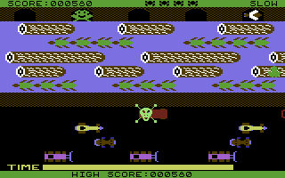 Screenshot of Frogger (Commodore 64, 1981) - MobyGames