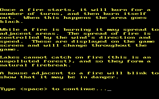 Screenshot of Fire Fighter (DOS, 1985) - MobyGames