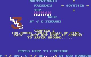 Screenshot of The Human Race (Commodore 64, 1985) - MobyGames
