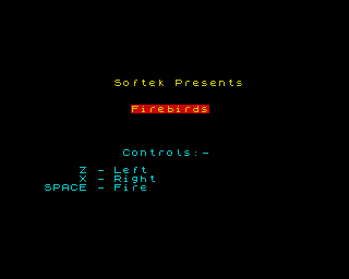 Screenshot of Firebirds (ZX Spectrum, 1983) - MobyGames