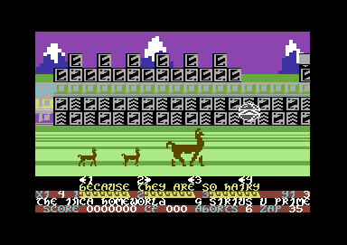 Screenshot of Mama Llama (Commodore 64, 1985) - MobyGames