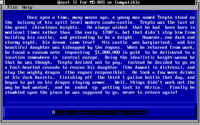 Screenshot of Quest ][ (DOS, 1995) - MobyGames