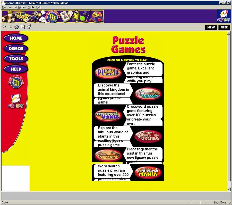 Screenshot of Galaxy of Games: Yellow Edition (Windows, 2002) - MobyGames