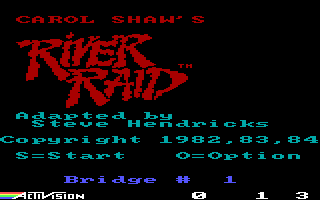 Screenshot of River Raid (PC Booter, 1982) - MobyGames