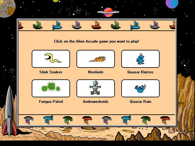 Screenshot of Alien Arcade (Windows 3.x, 1994) - MobyGames