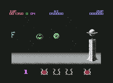 Screenshot of Wizball (Commodore 64, 1987) - MobyGames
