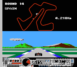 Screenshot of Michael Andretti's World GP (NES, 1988) - MobyGames