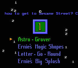 Screenshot of Sesame Street 1 2 3 / Sesame Street A B C (NES, 1991 ...