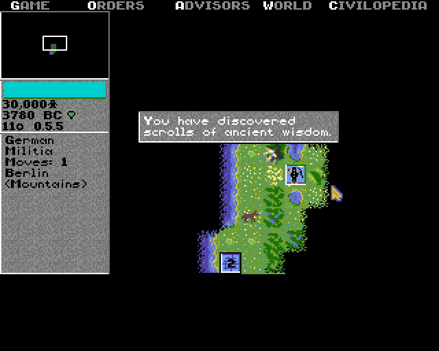 Screenshot of Sid Meier's Civilization (Amiga, 1991) - MobyGames