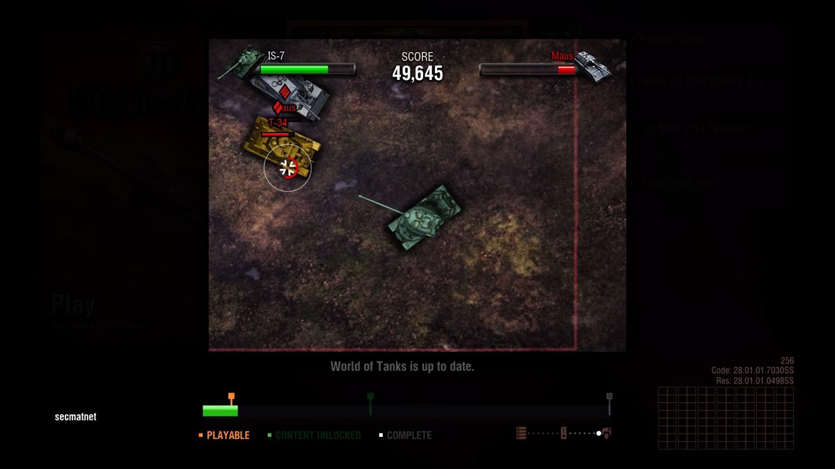 Screenshot of World of Tanks (PlayStation 4, 2015) - MobyGames