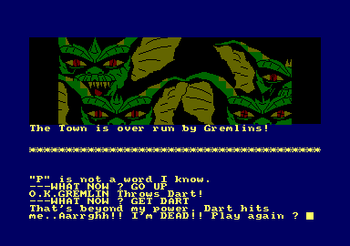 Screenshot of Gremlins: The Adventure (Amstrad CPC, 1985) - MobyGames