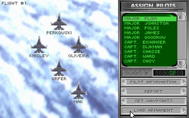 Screenshot of Falcon 3.0 (DOS, 1991) - MobyGames