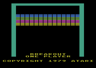 Screenshot of Super Breakout (Atari 8-bit, 1978) - MobyGames
