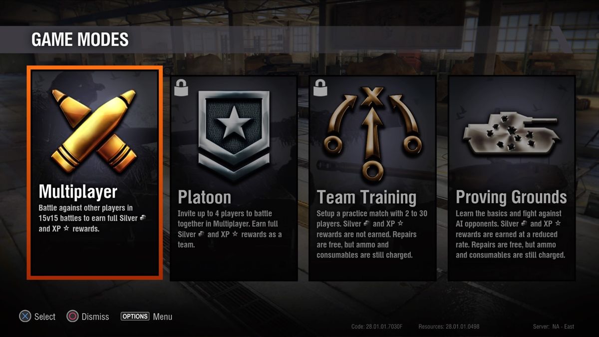 Screenshot of World of Tanks (PlayStation 4, 2015) - MobyGames