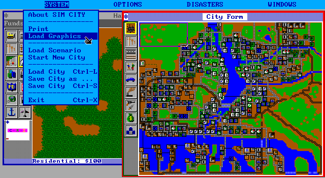 Screenshot of SimCity Graphics Set 1: Ancient Cities (DOS, 1990 ...