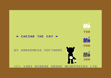 Screenshot of Caesar the Cat (Commodore 64, 1983) - MobyGames