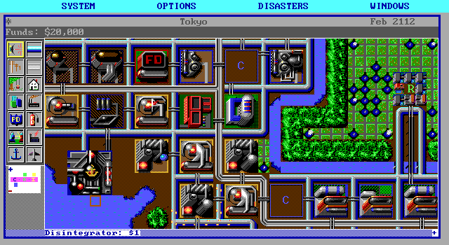 Screenshot of SimCity Graphics Set 2: Future Cities (DOS, 1991) - MobyGames