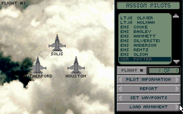 Screenshot of Hornet: Naval Strike Fighter (DOS, 1993) - MobyGames
