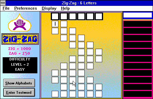 Screenshot of Zig-Zag (Windows 3.x, 1994) - MobyGames