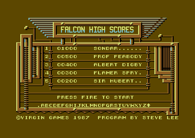 Screenshot of Falcon: The Renegade Lord (Commodore 64, 1987) - MobyGames