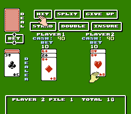 Screenshot of Blackjack (NES, 1992) - MobyGames