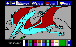 Screenshot of Electric Crayon Deluxe: Dinosaurs Are Forever (DOS, 1988 ...