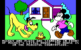 Screenshot of Mickey's Space Adventure (DOS, 1984) - MobyGames