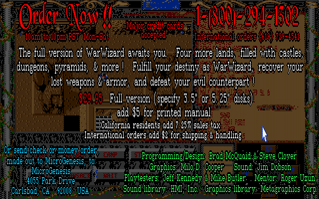 Screenshot of WarWizard (DOS, 1993) - MobyGames