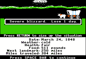 Screenshot of The Oregon Trail (Apple II, 1985) - MobyGames