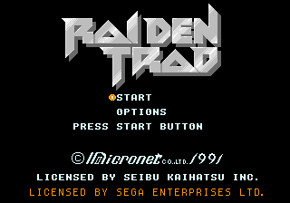 Screenshot of Raiden (Genesis, 1990) - MobyGames
