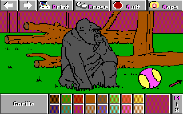 Screenshot of Electric Crayon 3.1: At the Zoo (DOS, 1992) - MobyGames