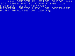 Screenshot of Spectrum Voice Chess (ZX Spectrum, 1982) - MobyGames