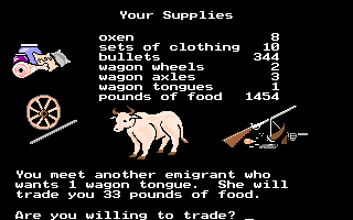 Screenshot of The Oregon Trail (DOS, 1985) - MobyGames