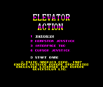 Screenshot of Elevator Action (ZX Spectrum, 1983) - MobyGames