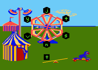 Screenshot of Sesame Street: Letter-Go-Round (Atari 8-bit, 1984 ...