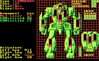 Screenshot of BattleTech: The Crescent Hawk's Inception (DOS, 1988 ...