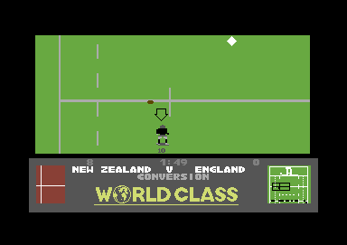 Screenshot of World Class Rugby (Commodore 64, 1991) - MobyGames