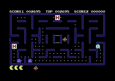 Screenshot of Pacmania (Commodore 64, 1983) - MobyGames