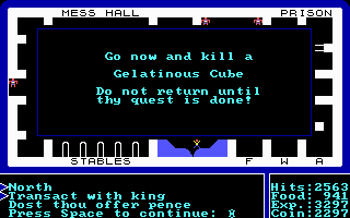 Screenshot of Ultima I (DOS, 1986) - MobyGames