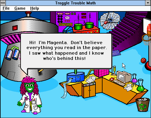 Screenshot of Troggle Trouble Math (Windows 3.x, 1994) - MobyGames