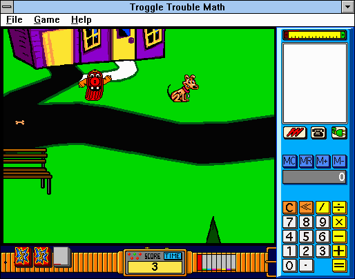 Screenshot of Troggle Trouble Math (Windows 3.x, 1994) - MobyGames