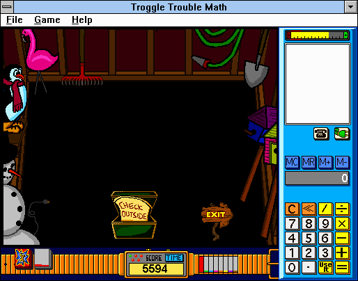 Screenshot of Troggle Trouble Math (Windows 3.x, 1994) - MobyGames
