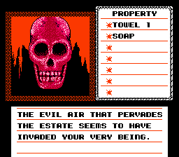 Screenshot of Uninvited (NES, 1986) - MobyGames