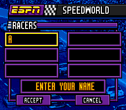 Screenshot of ESPN Speed World (Genesis, 1994) - MobyGames