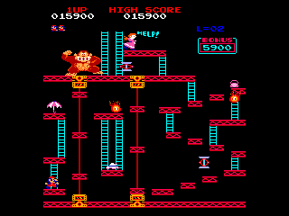 Screenshot of Donkey Kong (TRS-80 CoCo, 2007) - MobyGames
