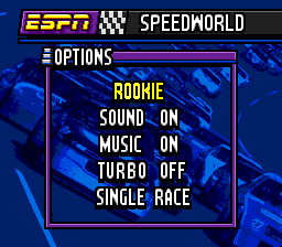 Screenshot of ESPN Speed World (Genesis, 1994) - MobyGames