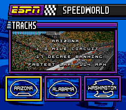 Screenshot of ESPN Speed World (Genesis, 1994) - MobyGames