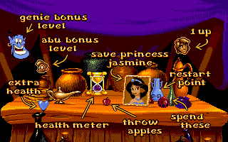 Screenshot of Disney's Aladdin (DOS, 1993) - MobyGames