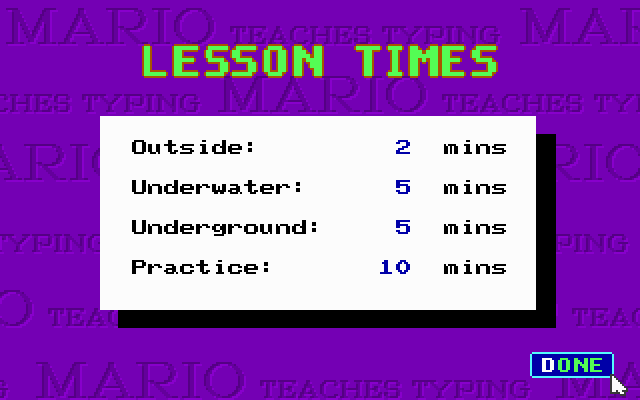Screenshot of Mario Teaches Typing (DOS, 1992) - MobyGames