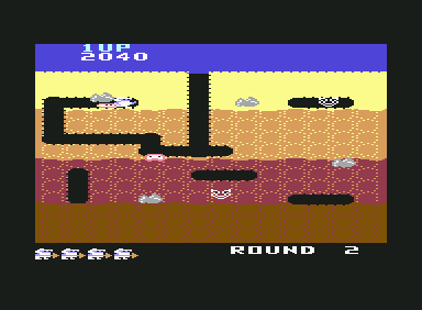 Screenshot of Dig Dug (Commodore 64, 1982) - MobyGames